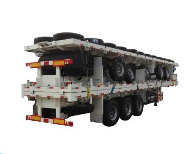 China Carry 40ft Or 2*20ft Container  60Ton Flatbe Container Transport Trailer for sale