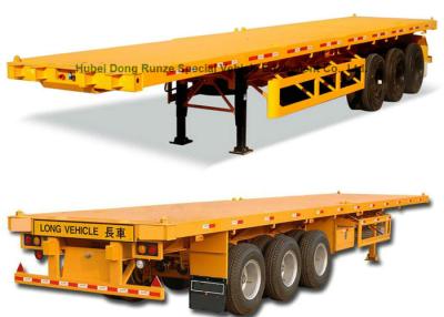 China 40ft Tri-axle Flatbed Container Carrier Truck Semi Trailer 45 Ton 60 Ton for sale