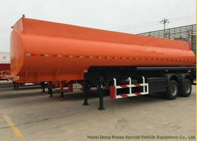 China 2 Axle  Stainless Steel Oil Fuel Petrol Diesel Tank Semi Trailer  2 Compartments  36m3 for sale