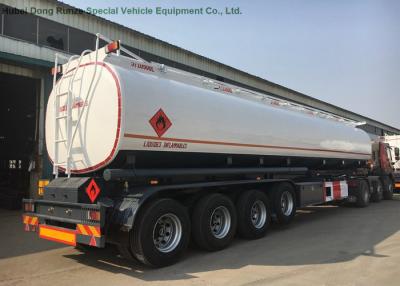 China 58m3 Stainless Steel Fuel Tanker Semi Trailer  4 Axles For Diesel ,Oil , Gasoline, Kerosene  Transport   50Ton for sale