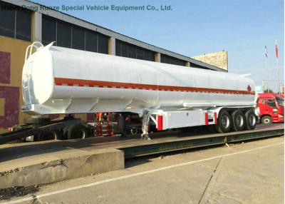 China 40m3 Stainless Steel Fuel Tanker Semi Trailer  3 Axles For Diesel ,Oil , Gasoline, Kerosene  Transport   40Ton for sale