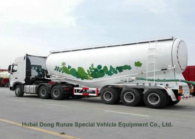 China Steel Bulk Cement Powder Tank Semi Trailer 3 Axle V Shape 66cbm With Air Compressor for sale