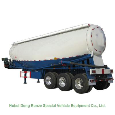 China V Shaped Cement Powder Tanker Transport Trailer With Diesel Engine Air Compressor  for sale