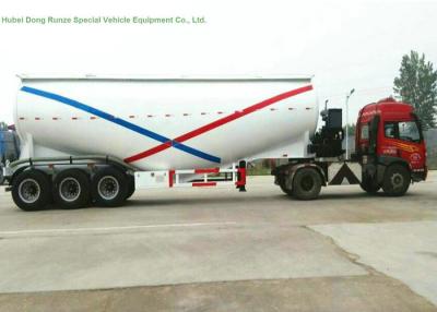 China 55-70cbm Tri Axle Bulk Cement Tank Trailer With Diesel Engine For Dry Powder Meterial for sale