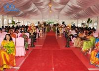 China Fire Retardant Polyester Tent Lining Fabric 10ft x 10ft for Wedding and Event Decor for sale
