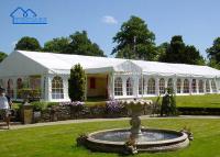 China Outdoor Party Marquee Tent 8m-10m Width Fire Retardant PVC Walls 100km/hr Wind Resistance for sale