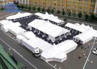 China Heavy Duty Wedding Marquee Tent 500 Person Capacity 850g PVC Roof Windproof Structure 15m Width for sale
