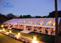 China Clear Span Aluminum Frame Tent 3-60m Span with 5-Year Warranty - Waterproof PVC Cover DIN4102 B1 Certified for sale