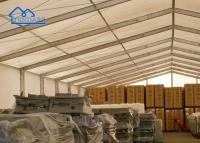 China Aluminum Alloy Temporary Warehouse Tent 3-60m Width Range with 850g PVC Roof & 650g Sidewall Fabric for sale