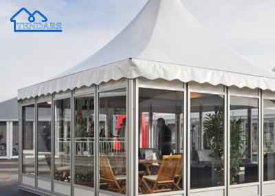 China Durable Aluminum Pagoda Tent with Glass Wall 3-10m Clear Span for Outdoor Events for sale