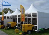 China Aluminum High Peak Tent 6061-T6 Waterproof 120km/h Wind Load with Glass Wall for Resort for sale