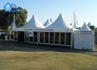 China Aluminum High Peak Tent 6061-T6 Waterproof 120km/h Wind Load with Glass Wall for Resort for sale