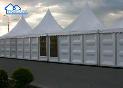 China Aluminum High Peak Tent 6061-T6 Waterproof 120km/h Wind Load with Glass Wall for Resort for sale