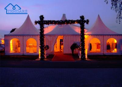 China White Canvas Pagoda Tent Waterproof Fireproof 3x3m to 10x10m Outdoor Wedding Party Event for sale