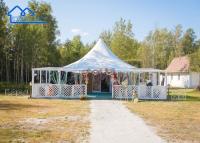 China Aluminum Pagoda Tent 3-10m Clear Span Waterproof PVC Fabric for Weddings Exhibitions for sale