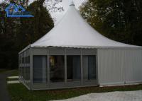 China Modern Outdoor Transparent Clear Waterproof UV Resistance Big Wall Glass Pagoda Tent 6m to 60m Span for sale