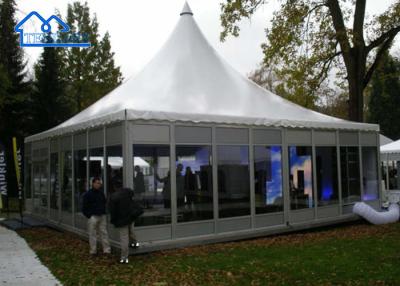 China PVC White Pagoda Canopy Tent with 550g Waterproof Fabric and 65×65×2mm Aluminum Frame - Multiple Sizes 3×3m to 10×10m for sale