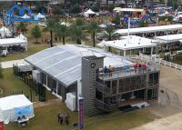 China Outdoor Customized Aluminum Double Decker Lounge Event Tent 15m Width 6.8m Eave Height for sale
