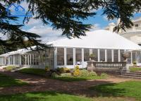 China Aluminum Alloy Arcum Tent with Overhang 10m to 50m Wide Trade Show Party Tent for sale
