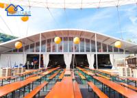 China Large Clear Span Marquee Tent with Glass Walls - 60m Span Aluminum Frame, 850gsm PVC Roof Cover for Events for sale
