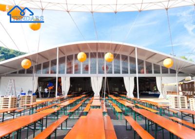 China Large Clear Span Marquee Tent with Glass Walls - 60m Span Aluminum Frame, 850gsm PVC Roof Cover for Events for sale