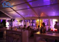 China Fire Retardant Arcum Tent with Glass ABS Panel Walls - 6m to 70m Spans, 100km/h Wind Rating for sale