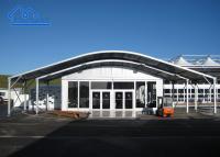 China Fire Retardant Arcum Tent with Glass ABS Panel Walls - 6m to 70m Spans, 100km/h Wind Rating for sale