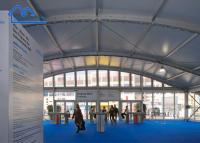 China Fire Retardant Arcum Tent with Glass ABS Panel Walls - 6m to 70m Spans, 100km/h Wind Rating for sale