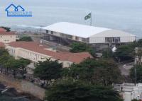 China Fire Retardant Arcum Tent with Glass ABS Panel Walls - 6m to 70m Spans, 100km/h Wind Rating for sale