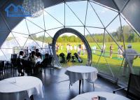 China Custom Logo Design Outdoor Geodesic Camping Wind Wall Glamping Dome Tent for sale