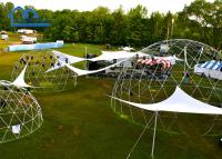 China Wind-Resistant 5m Dia Commercial Dome Tent Galvanized Steel PVC Cover for Cafe Terraces for sale