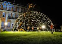 China Aluminum Geodesic Commercial Dome Tent 3-40m Diameter with 80-120km/h Wind Resistance and Fire Retardant Certification for sale