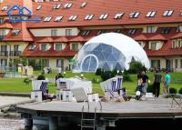 China Custom Logo Design Outdoor Geodesic Camping Wind Wall Glamping Dome Tent for sale