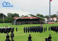 China Custom Curved Clear Span Event Tent 20-40m Span UV Resistant Fire Retardant 100km/h Wind Load for sale