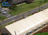 China Luxury Clear Top Aluminum PVC Curved Roof Event Tent 25x50m with 100 KM/H Wind Resistance and 850gsm Waterproof Fabric for sale