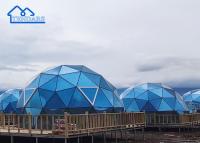 China Aluminum Alloy Geodesic Glass Dome Tent 4-15M Custom Size with 120km/h Wind Load for Glamping Hotels for sale