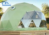 China White Green Glamping Hotel Geodesic Dome Tent 2.4m to 5.85m Diameter Waterproof Eco Camping Shelter for sale