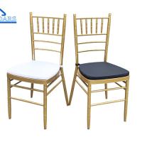 China Custom Aluminium Golden Wedding Party Tent Chair with Cushion 100pcs MOQ for sale