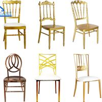 China Custom Aluminium Golden Wedding Party Tent Chair with Cushion 100pcs MOQ for sale