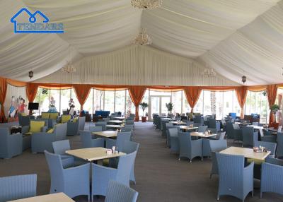 China Custom Aluminum Wedding Party Tent with Tables & Chairs - White Color, 1500 sqm Capacity, 30-Year Frame Warranty for sale