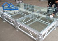 China Aluminum Alloy Stage Truss with Tempered Glass Stage 0.6-1.2m Height Adjustable for Events for sale