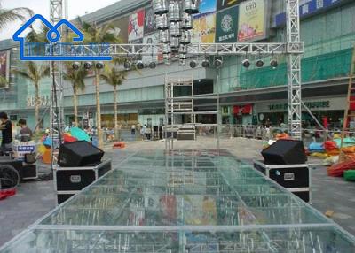China Aluminum Alloy Stage Truss with Tempered Glass Stage 0.6-1.2m Height Adjustable for Events for sale