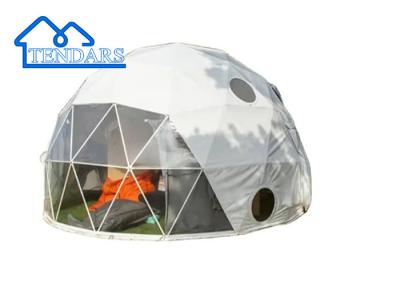 China Custom Logo Design Outdoor Geodesic Camping Wind Wall Glamping Dome Tent for sale