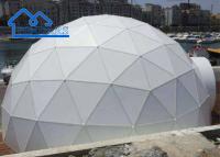 China Custom Logo Design Outdoor Geodesic Camping Wind Wall Glamping Dome Tent #6204 for sale