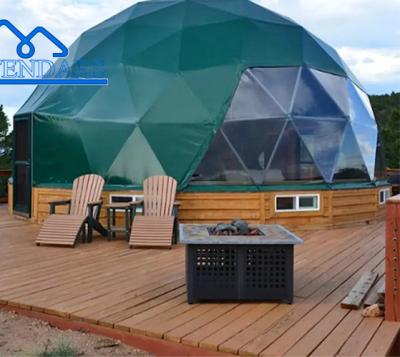 China Aluminum Alloy Geodesic Glass Dome Tent 4-15M Custom Size with 120km/h Wind Load for Glamping Hotels for sale