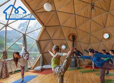 China Custom Geodesic Dome Tent for Glamping Wedding Venue Yoga Studio 6m Diameter for sale