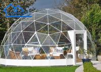 China White Thick Covering Transparent Geodesic Dome Tent 50m Diameter for sale