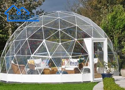 China White Thick Covering Transparent Geodesic Dome Tent 50m Diameter for sale