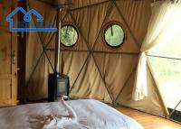 China Dome Glamping Hotel Tent 3-50m Diameter Customizable Hot Dip Galvanized Steel Frame for sale