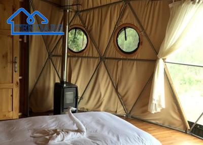 China Dome Glamping Hotel Tent 3-50m Diameter Customizable Hot Dip Galvanized Steel Frame for sale